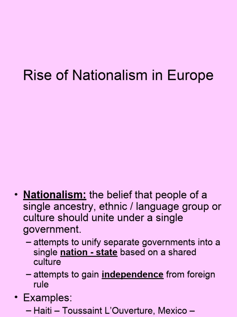 Nationalism and Unification Movements in Europe | PDF