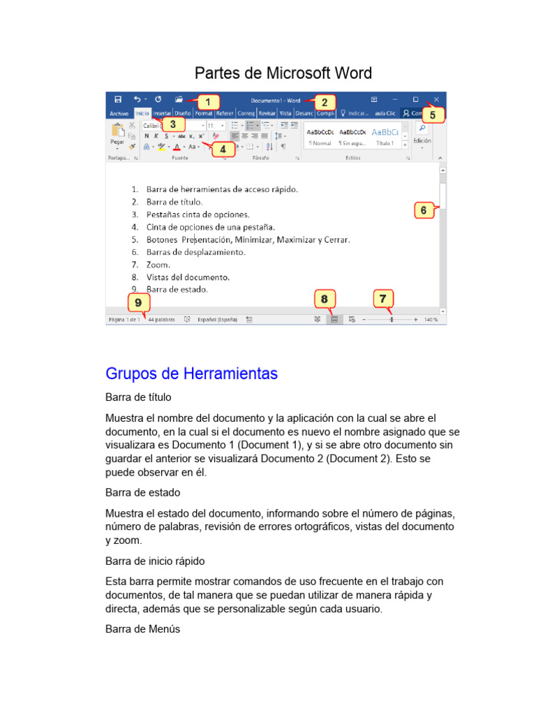 Partes de Microsoft Word | PDF