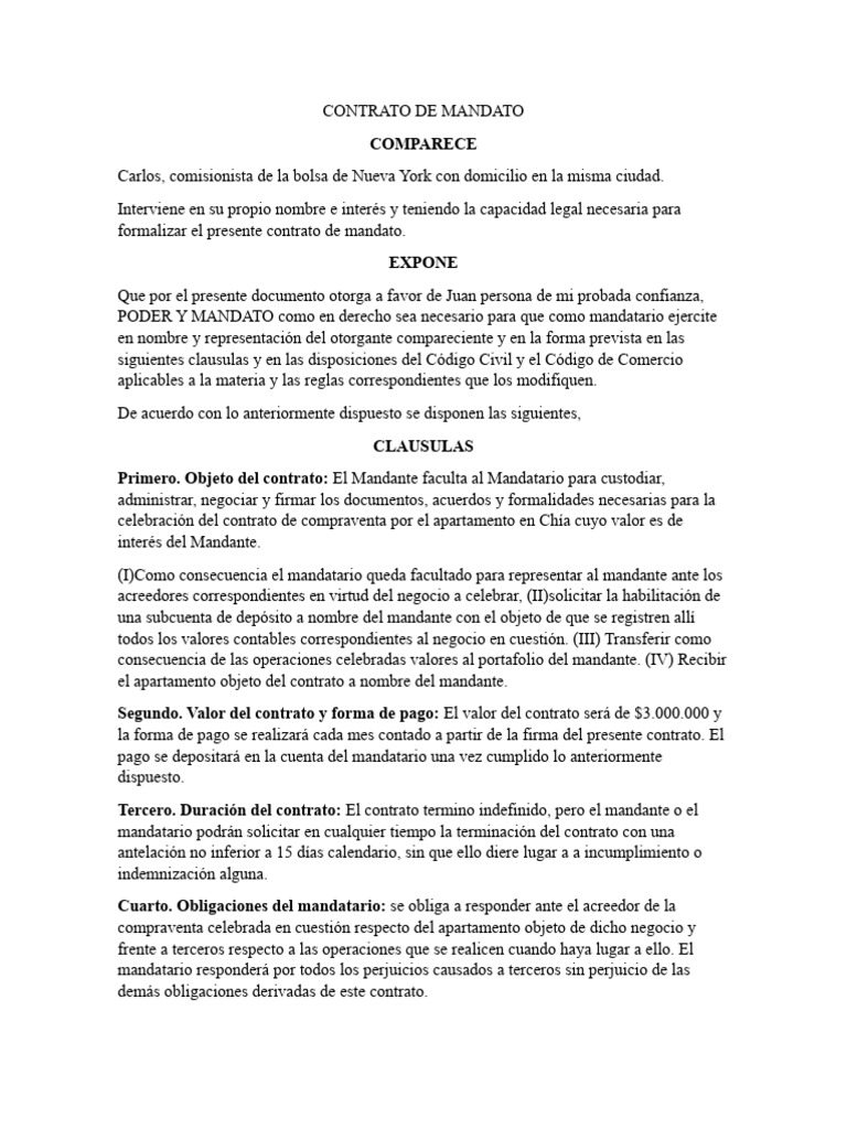 Contrato de Mandato | PDF