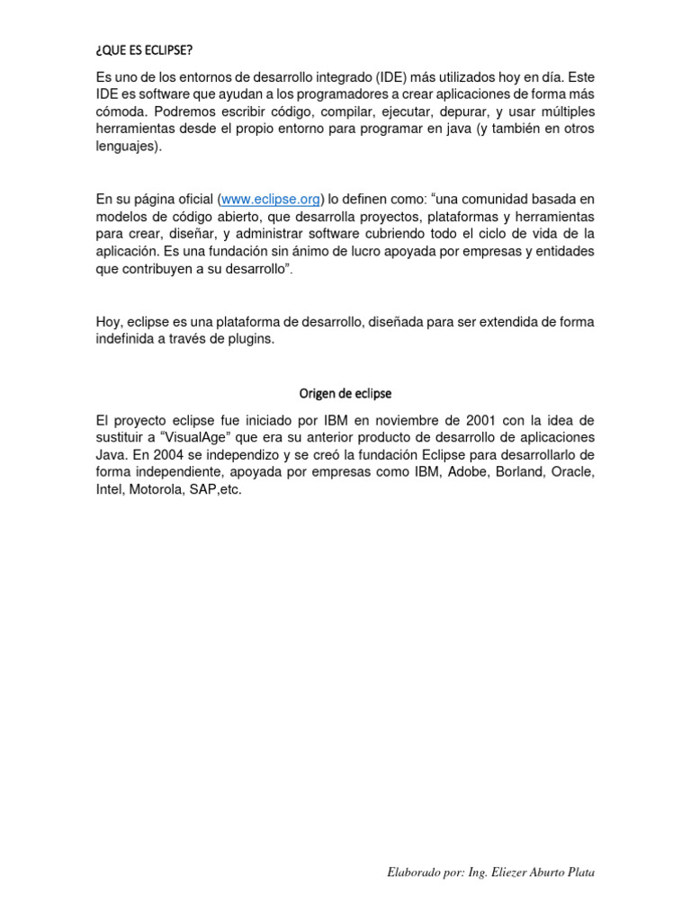 Manual Java Eclipse Descargar Gratis Pdf Java Lenguaje De Programación Eclipse Software