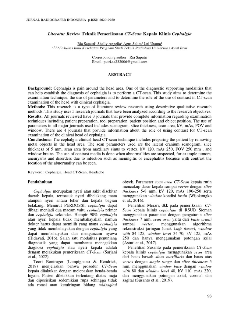 Ct Cephalgia | PDF | Headache | Ct Scan