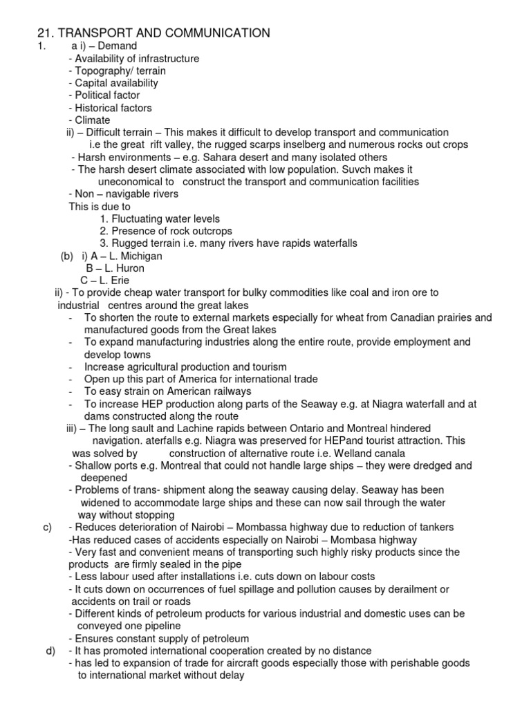 Transport and Communication Challenges | PDF | Transport | Road
