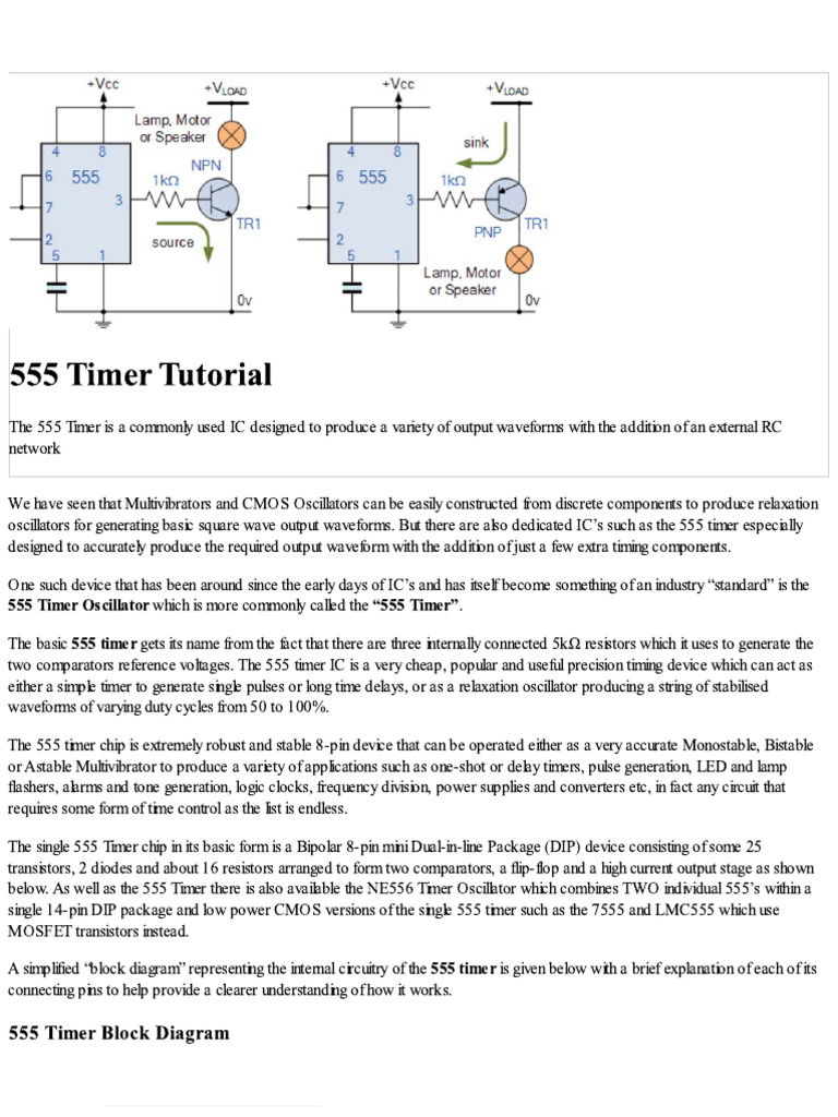555 Timer Tutorial - The Monostable Multivibrator | PDF