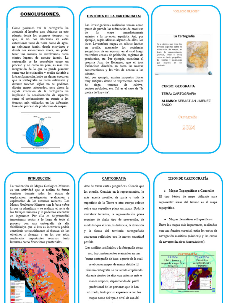 Triptico CARTOGRAFIA | PDF | Cartografía | Mapa