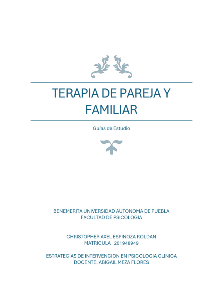 Terapia Familiar y de Pareja | PDF | Psicoterapia | Las emociones
