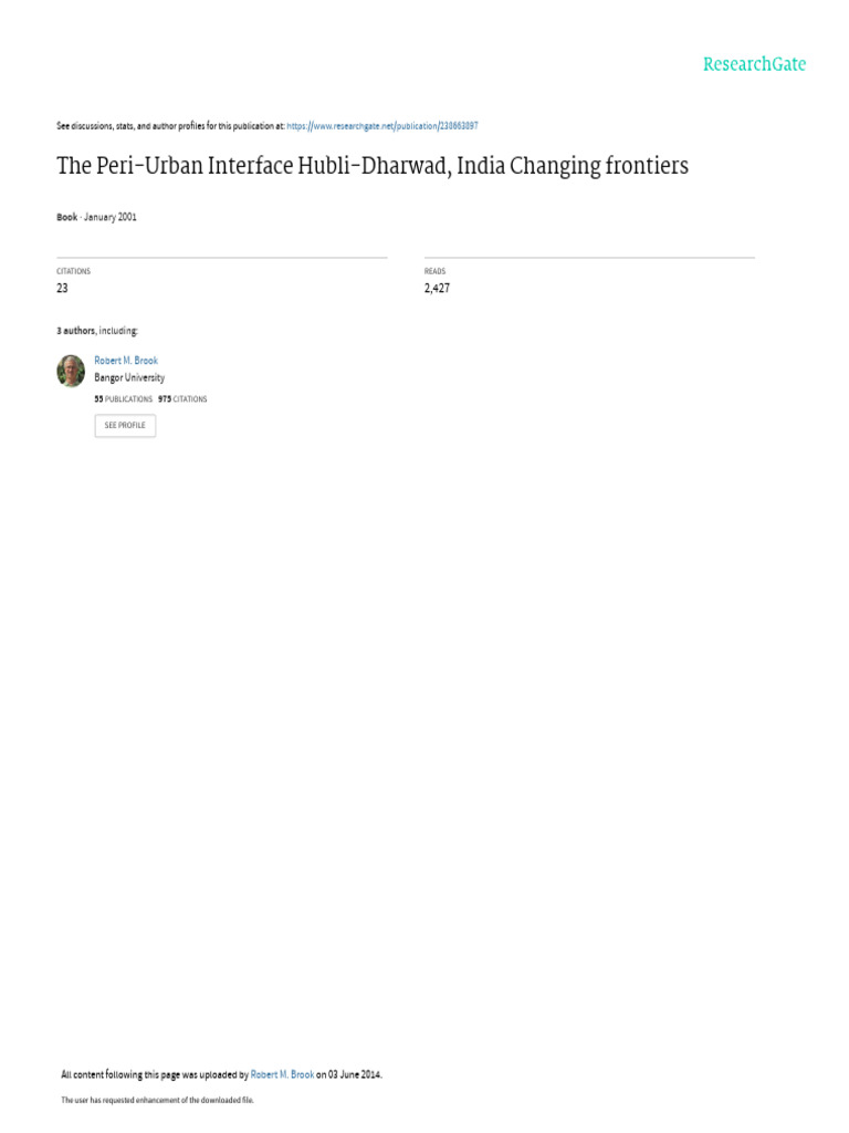 The_Peri-Urban_Interface_Hubli-Dharwad_India_Chang | PDF | Agriculture ...