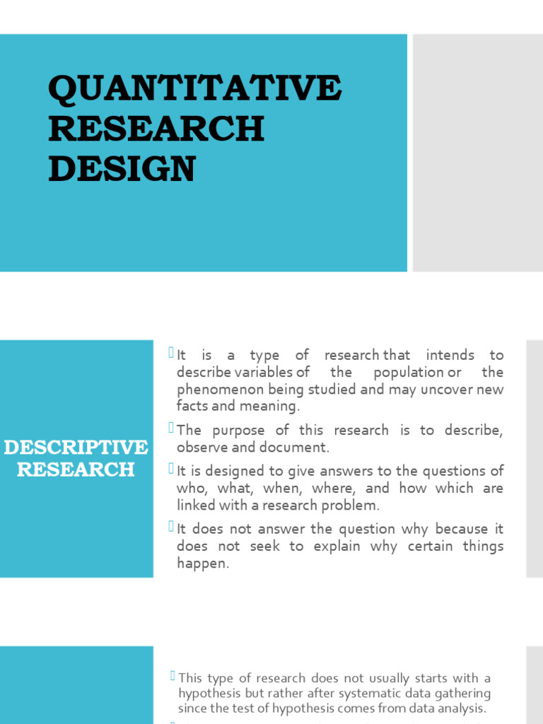 Module 6 Types of Qunatitative Research Research Design | PDF | Experiment | Quantitative Research