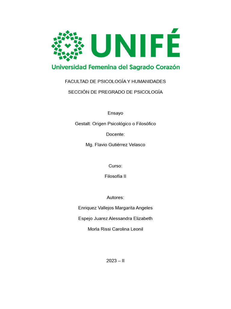 Gestalt Ensayo Final | PDF | Terapia Gestalt | Psicoterapia