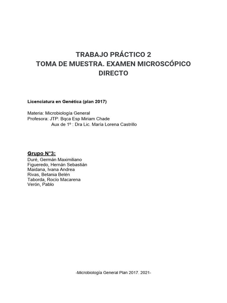Actividad 2 Micro TP | PDF | Infección transmitida sexualmente | Especialidades Medicas