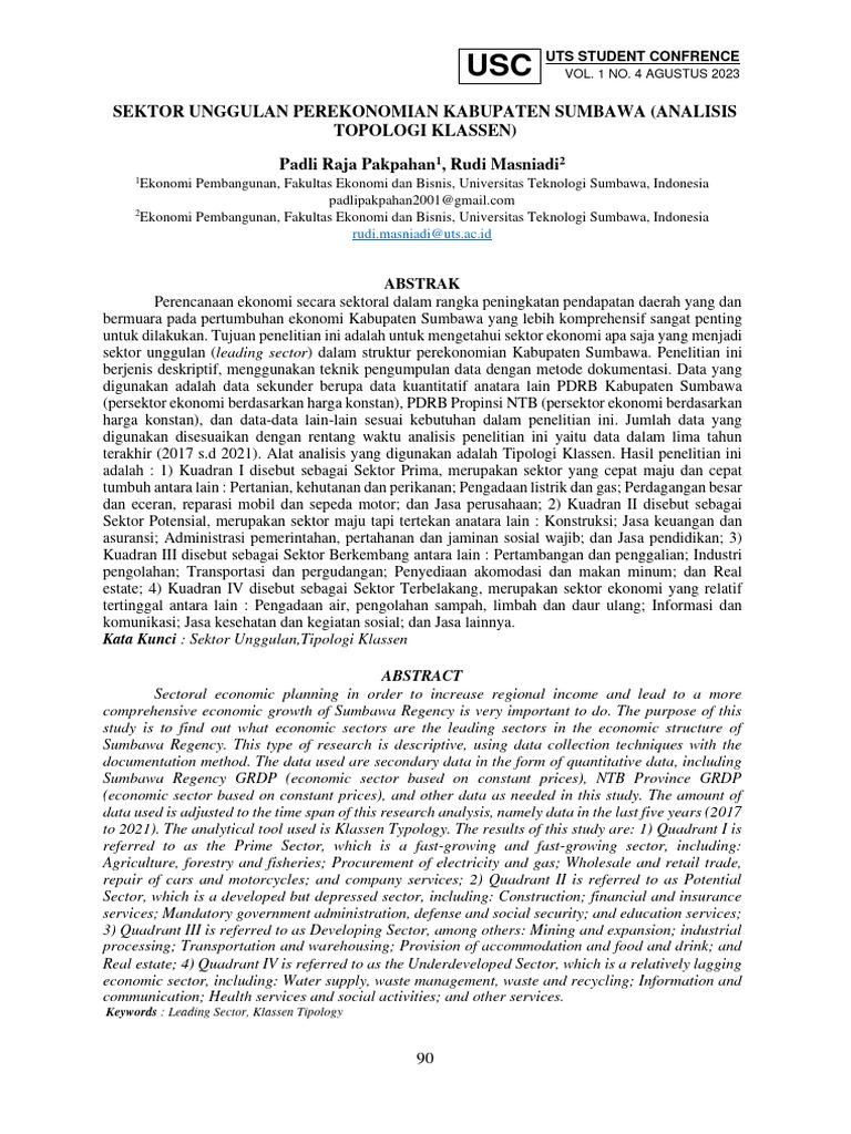 Analisis Ekonomi Sumbawa | PDF