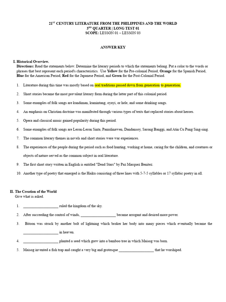 21ST - Long Test 01 | PDF