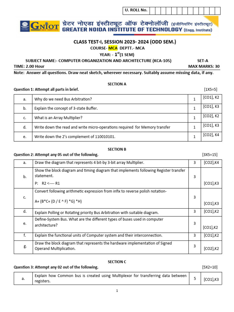 Coa (Kca-105), Set A | PDF | Computing | Computer Engineering