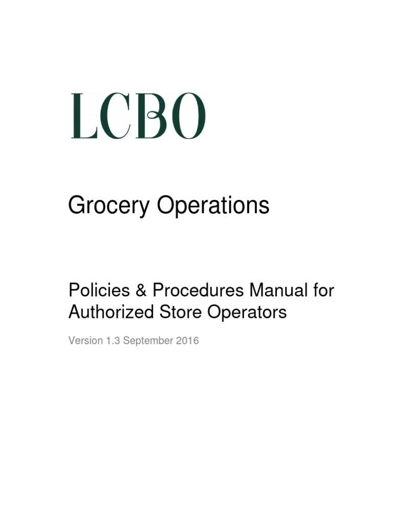 Silo - Tips - Grocery Operations Policies Procedures Manual For ...