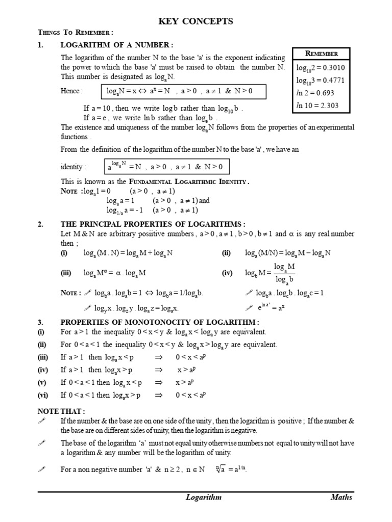 Log For Test Making Pdf Logarithm Numbers