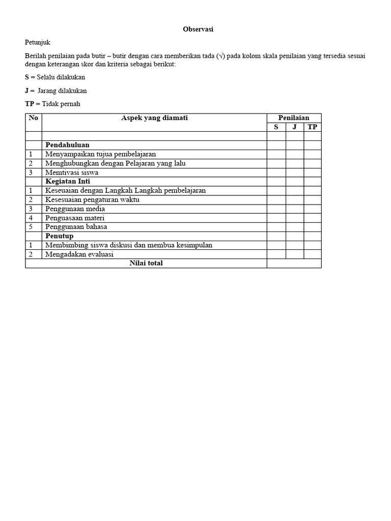 Observasi Contoh | PDF