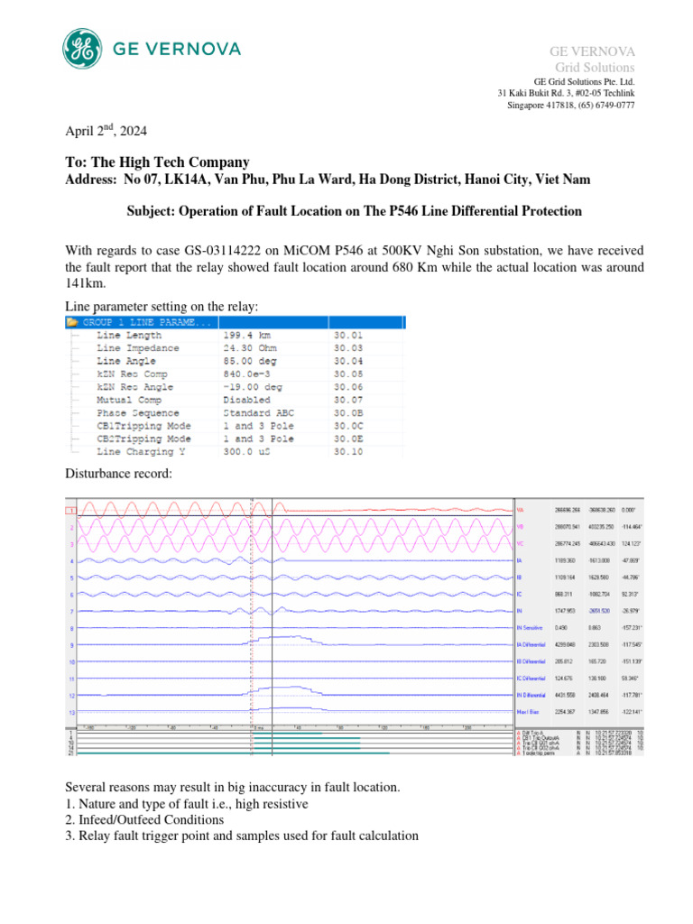 Fault Location Analysis for P546 Relay | PDF | Relay | Accuracy And ...