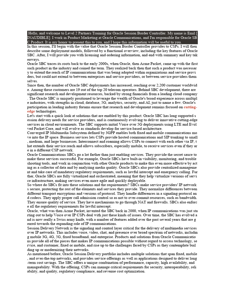 Acme SBC | Download Free PDF | Cloud Computing | Ip Multimedia Subsystem