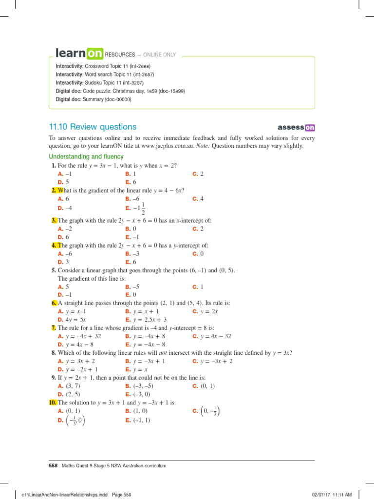 Linear And Non-linear Relationships | PDF | Linearity | Mathematics