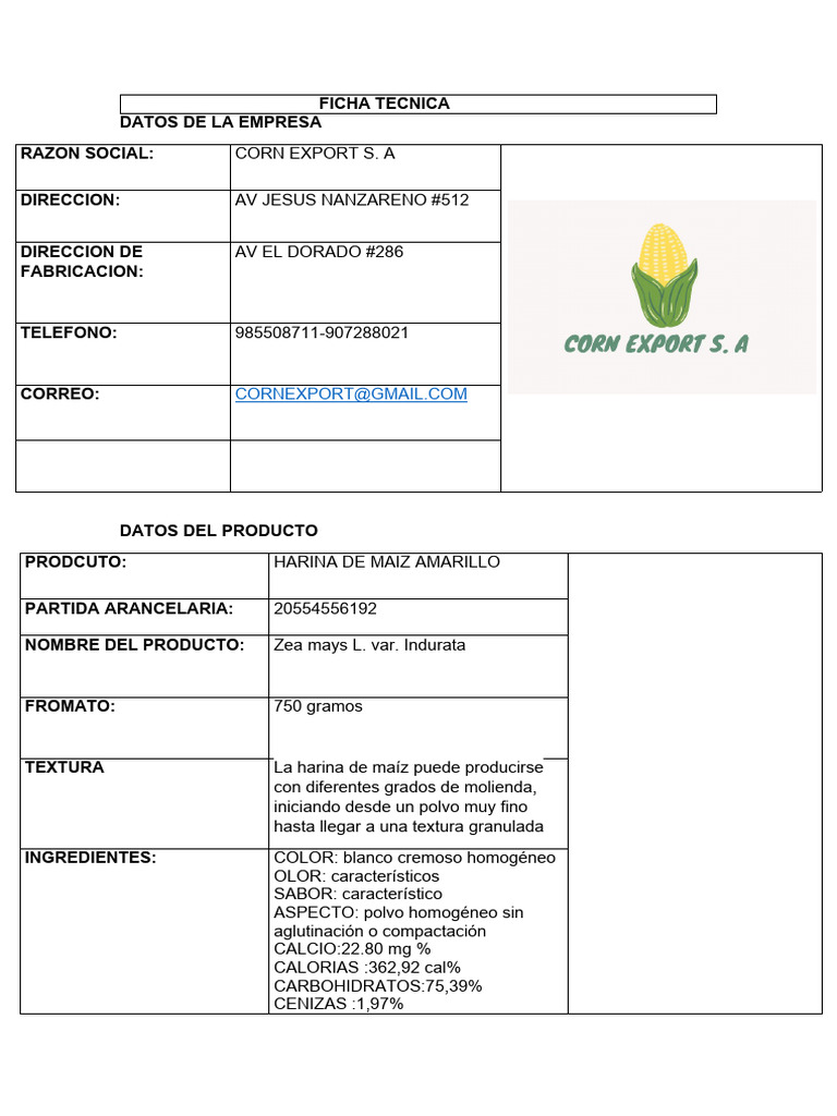 Ficha Tecnica 1 | PDF
