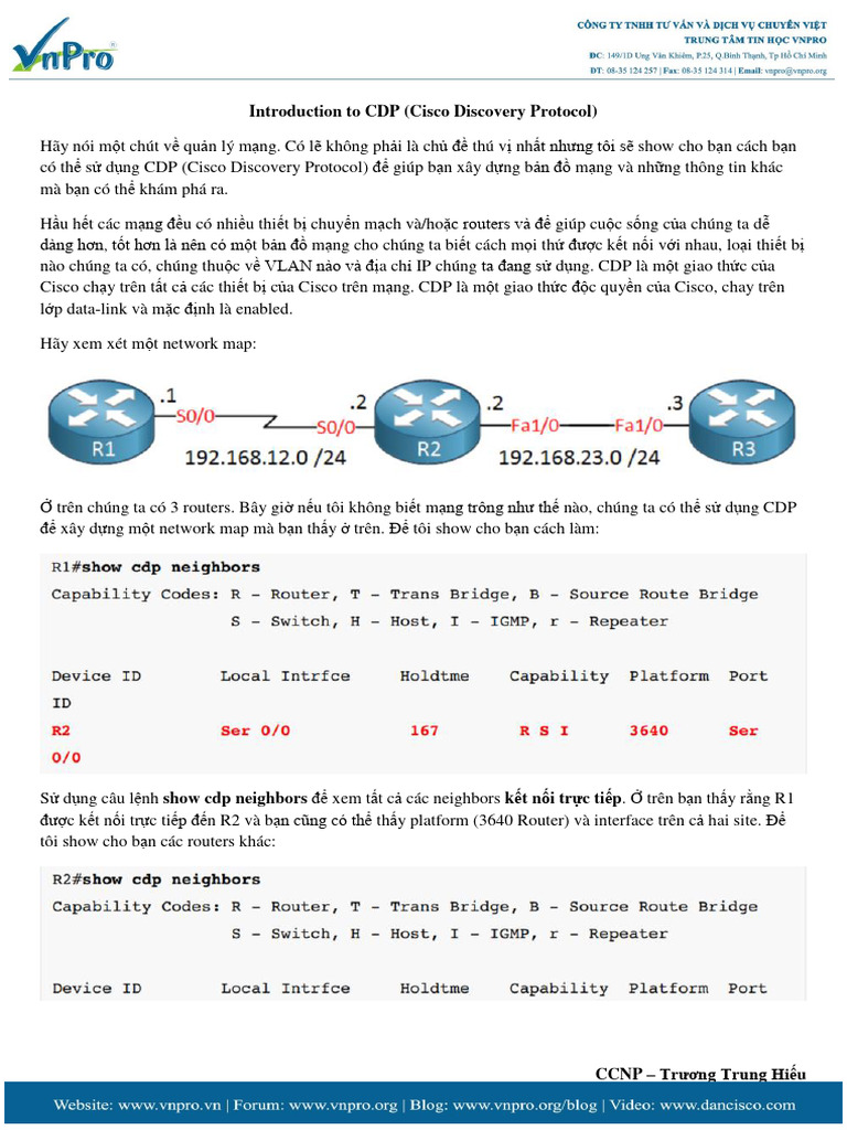 Introduction To CDP (Cisco Discovery Protocol) | PDF