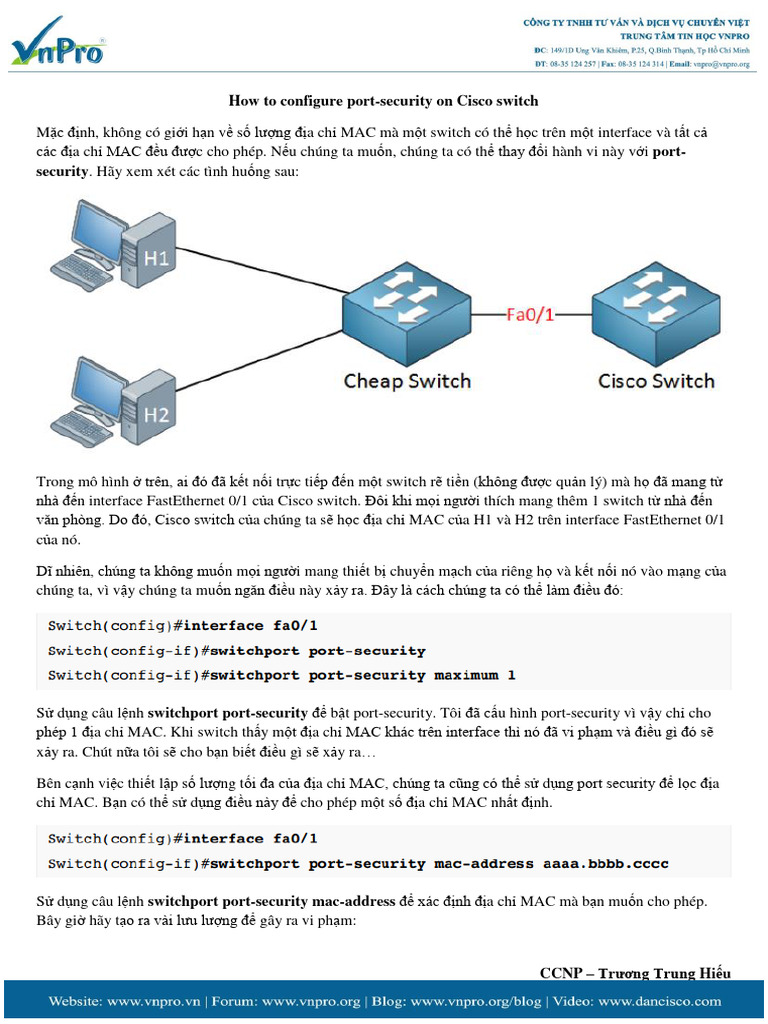 How To Configure Port-Security On Cisco Switch | PDF How To Configure Port-Security On Cisco Switch | PDF