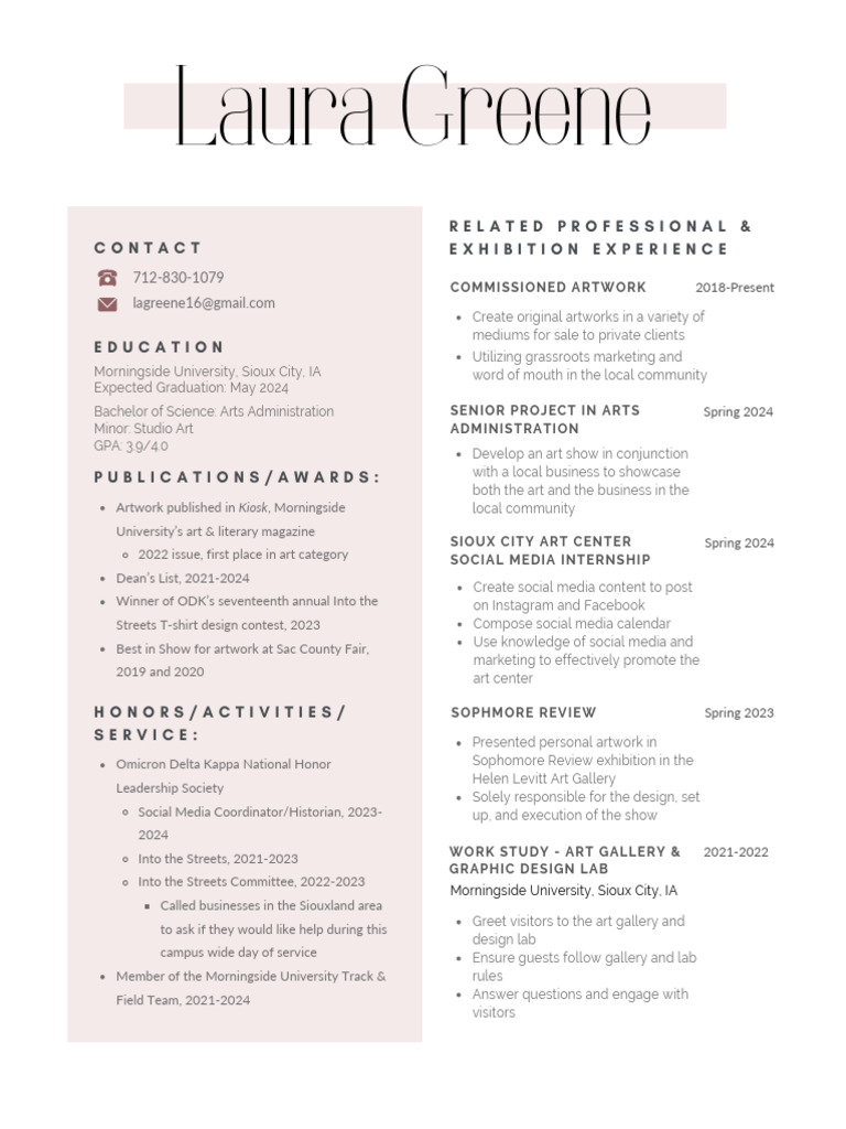 Laura Greene Resume | PDF