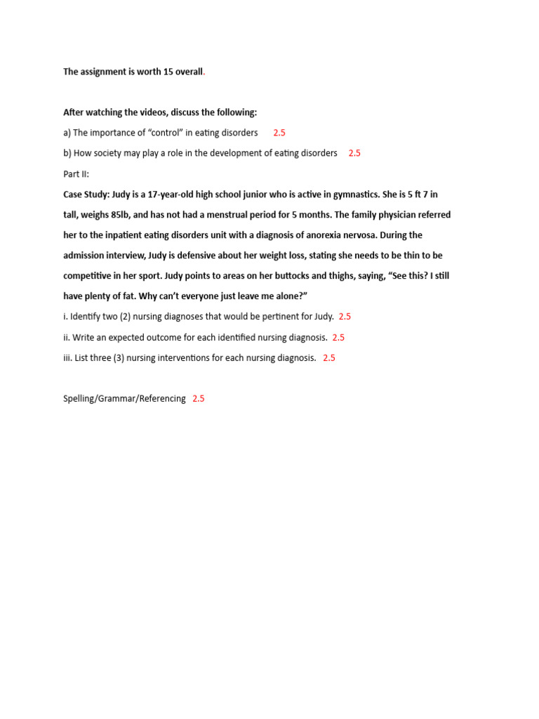 Understanding Eating Disorders: Case Study Analysis | PDF