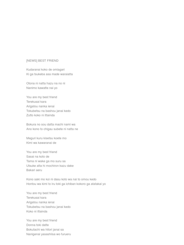 Best Friend Lyrics Analysis | PDF | Poetry