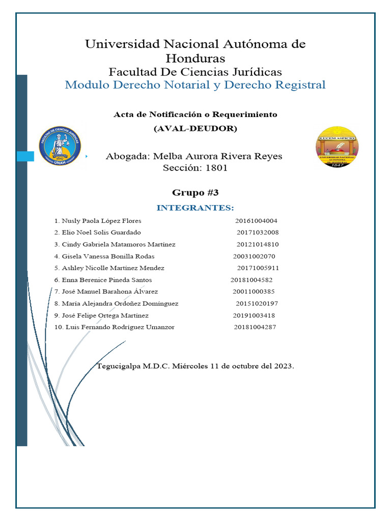 INFORME-Acta Notarial de Notificación o Requerimiento-Grupo 3 Modulo ...