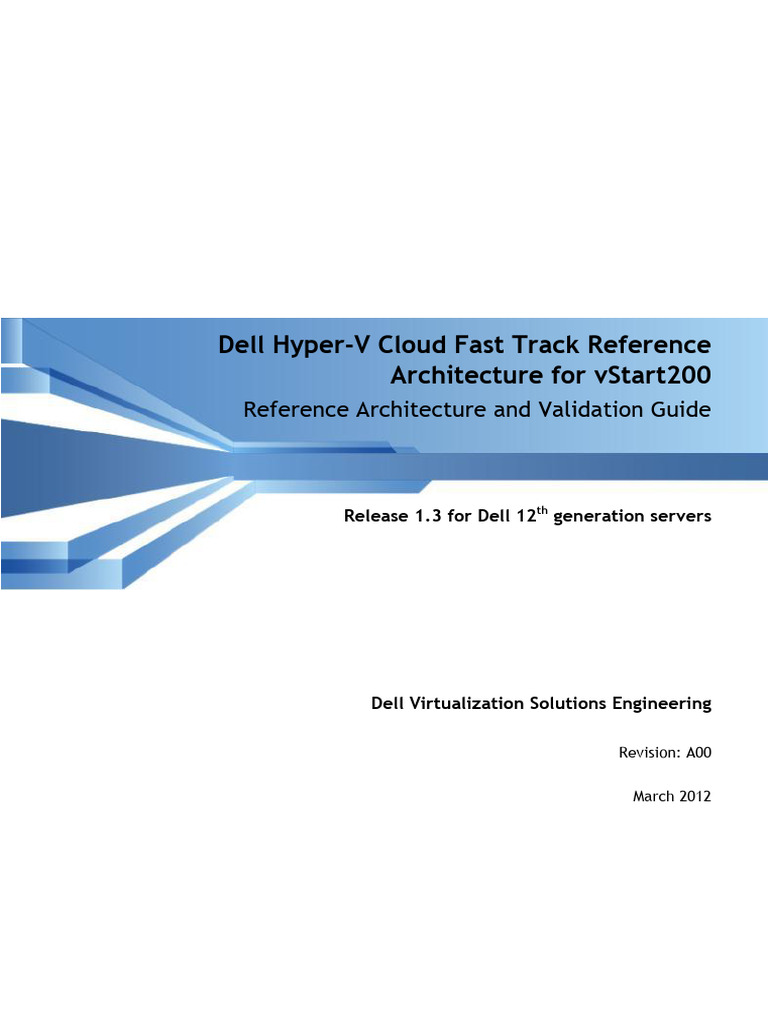 4 Hyper V Cloud Fast Track For Vstart 200 Reference Architecture PL | PDF | Cloud Computing ...