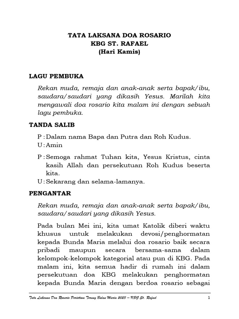 DOA ROSARIo Terang | PDF | Agama & Spiritualitas