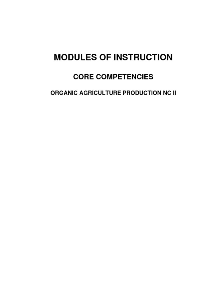 Modules of Instruction | PDF | Vegetables | Agriculture