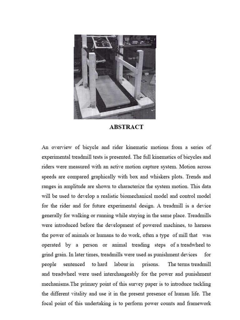 Tread Mill Cycle EV | PDF | Electric Generator | Treadmill