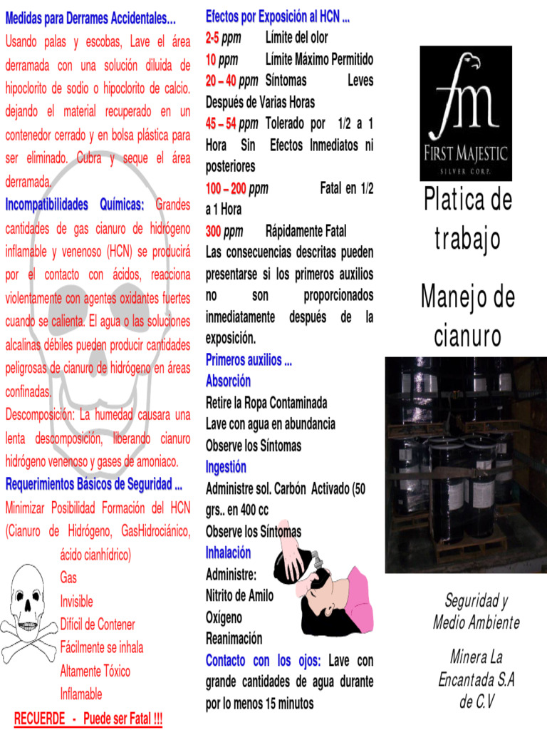 8 Tríptico Manejo de Cianuro | PDF | Cianuro | Compuestos químicos