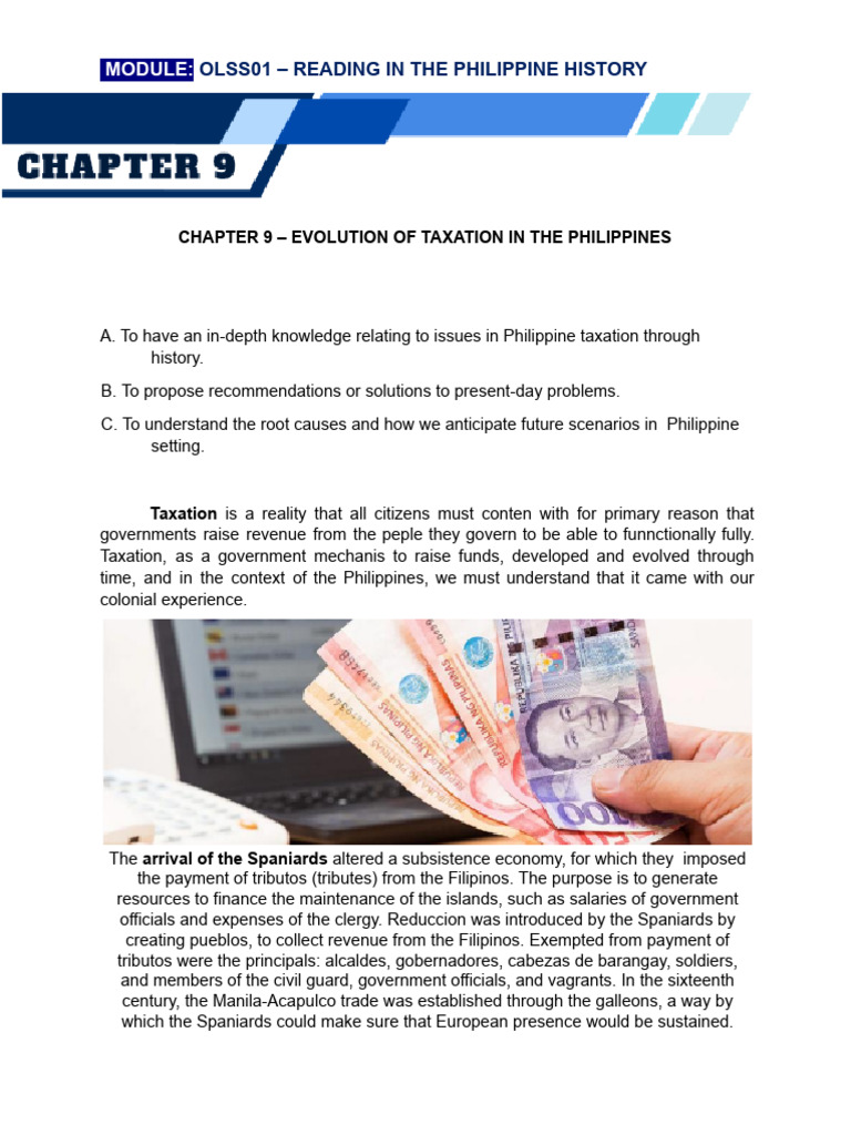 Chapter 9 - Evolution of Taxation in the Philippines | PDF | Taxes ...