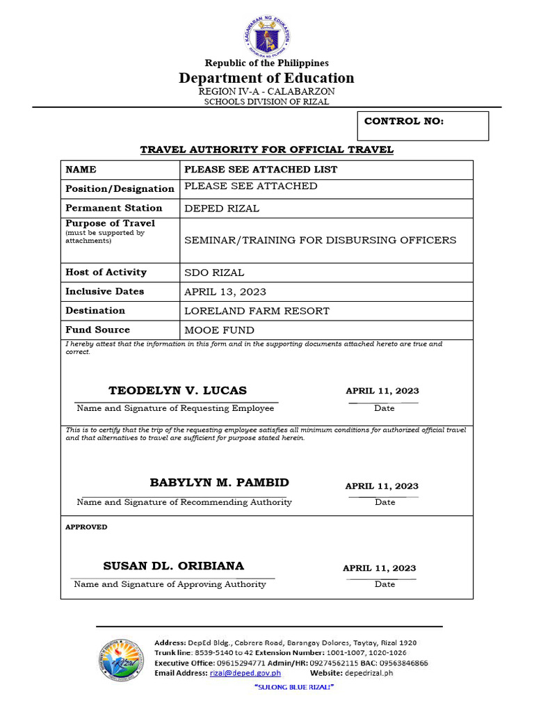 Travel Template | PDF