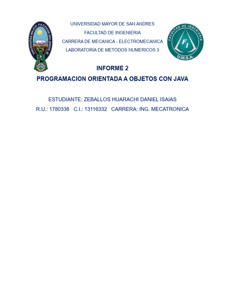 Informe 2 | PDF | Java (lenguaje de programación) | Programación