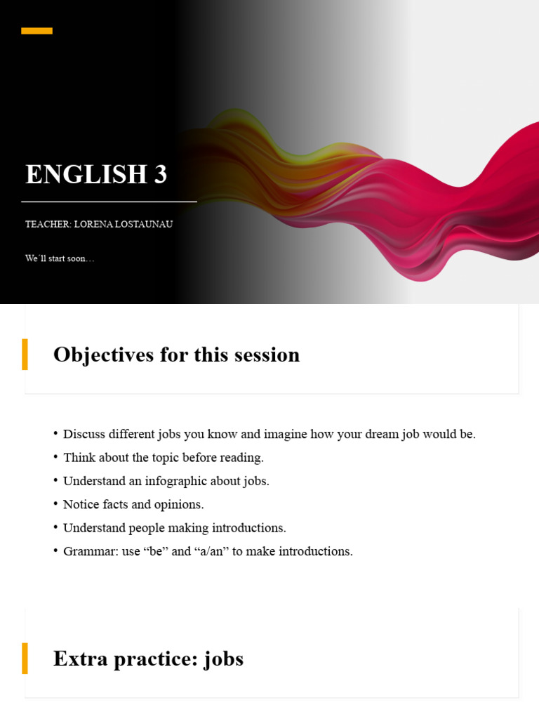 English 3: Jobs and Introductions | PDF | Career & Growth | Language ...