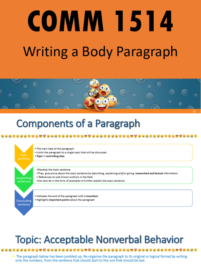 Paragraph Writing Orientation Act | PDF | Nonverbal Communication ...