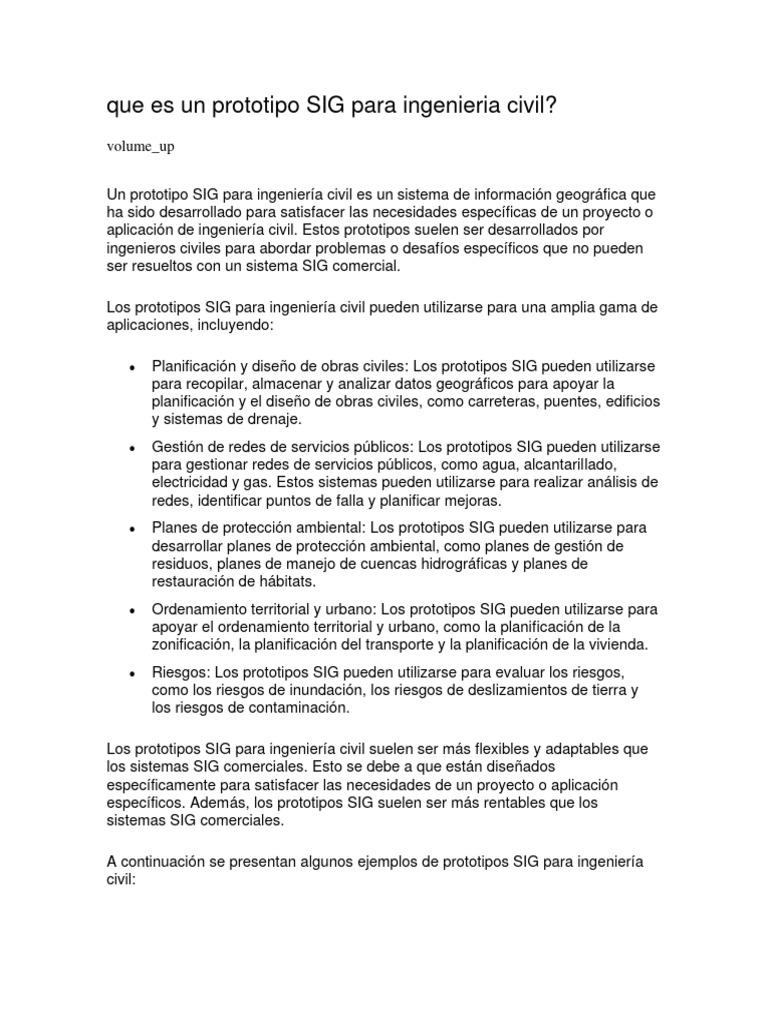 Prototipos SIG en Ingeniería Civil | PDF | Sistema de información ...