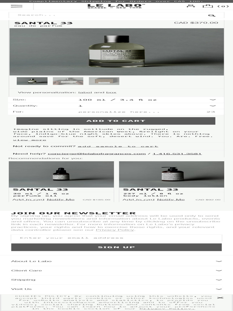 SANTAL 33 Le Labo Fragrances | PDF