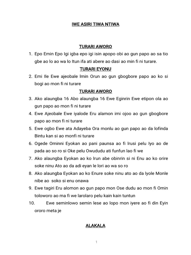 Iwe Asiri Tiwa Ntiwa | PDF | Wellness