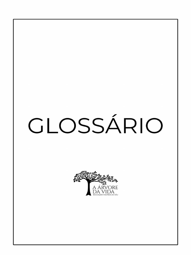 Caderno Glossário Arvore Da Vida | PDF