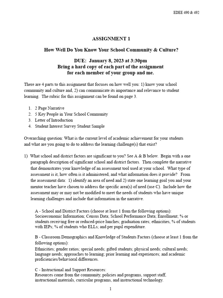 assignment 1 part 2 2 | PDF | Teachers | Mentorship