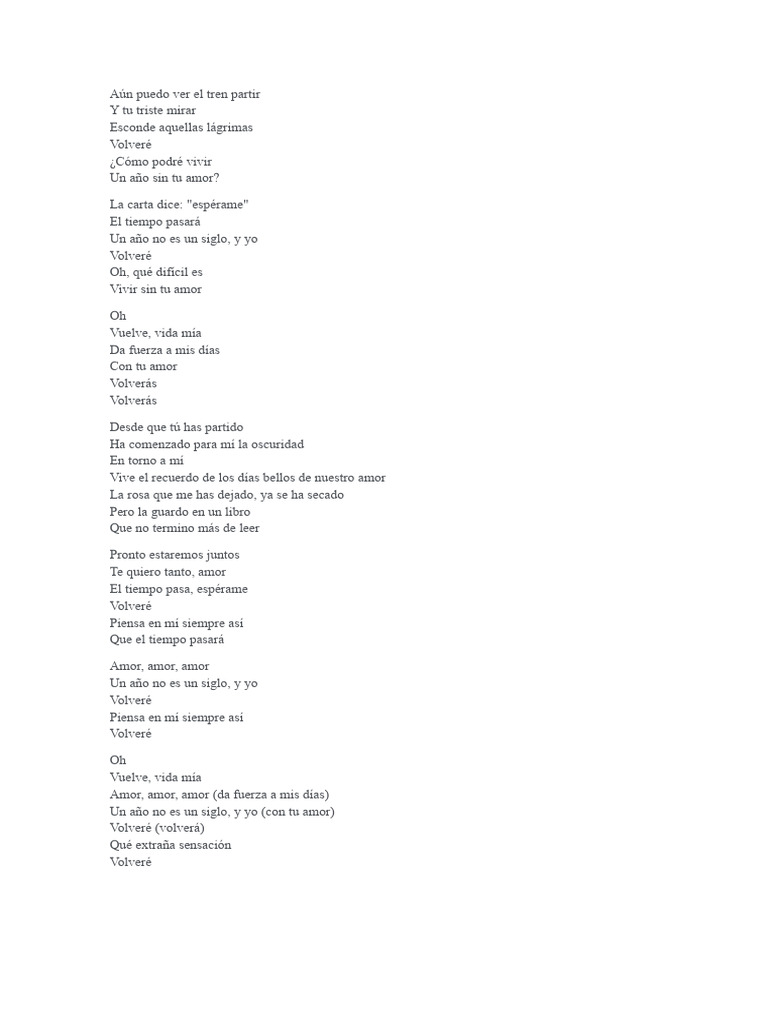 Letra Volveré | PDF | Arte | Religión y espiritualidad