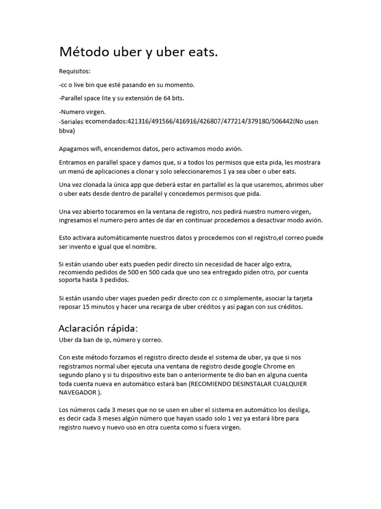 Método Uber y Uber Eats Actualizado 2022 | PDF