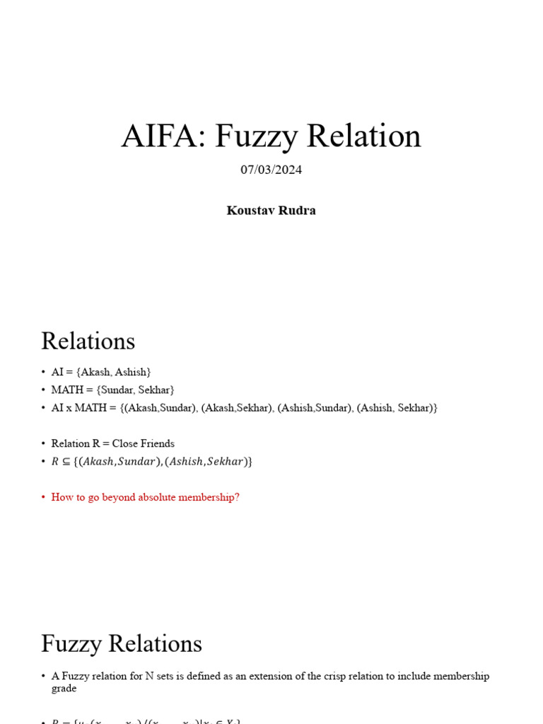 AIFA 23 Fuzzy Logic 070324 | PDF | Fuzzy Logic | Mathematical Logic