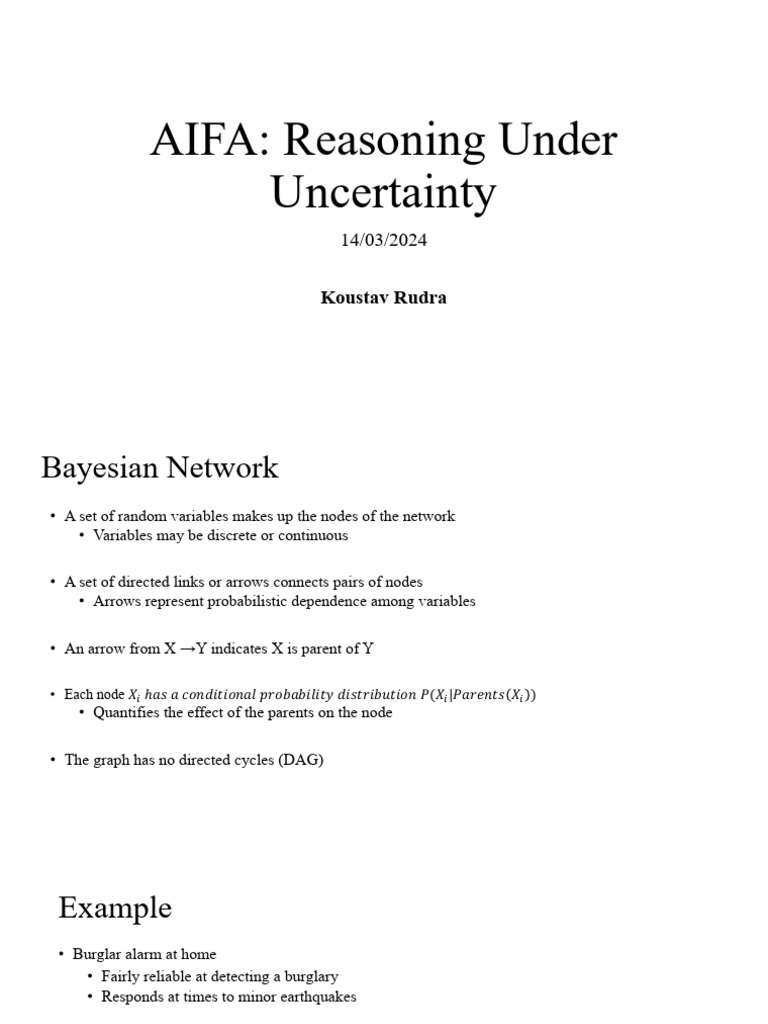 AIFA 26 Bayesian Logic 140324 | PDF | Bayesian Network | Theoretical ...