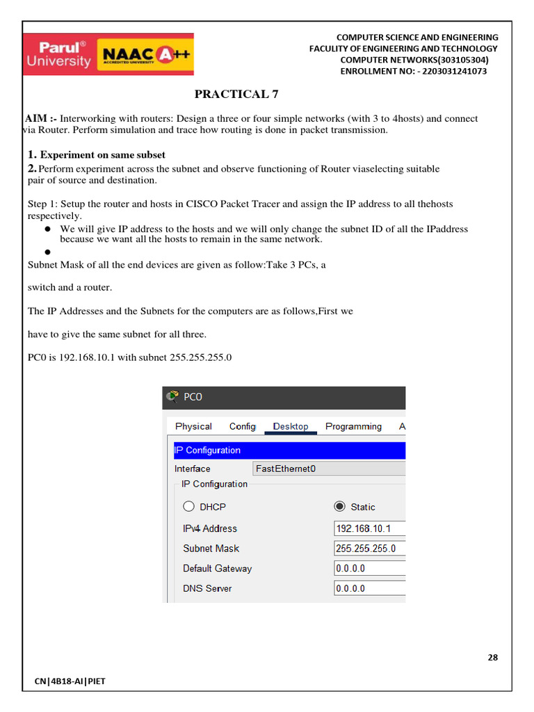 Router Interworking Simulation Guide | PDF | Internet Protocols | Ip Address