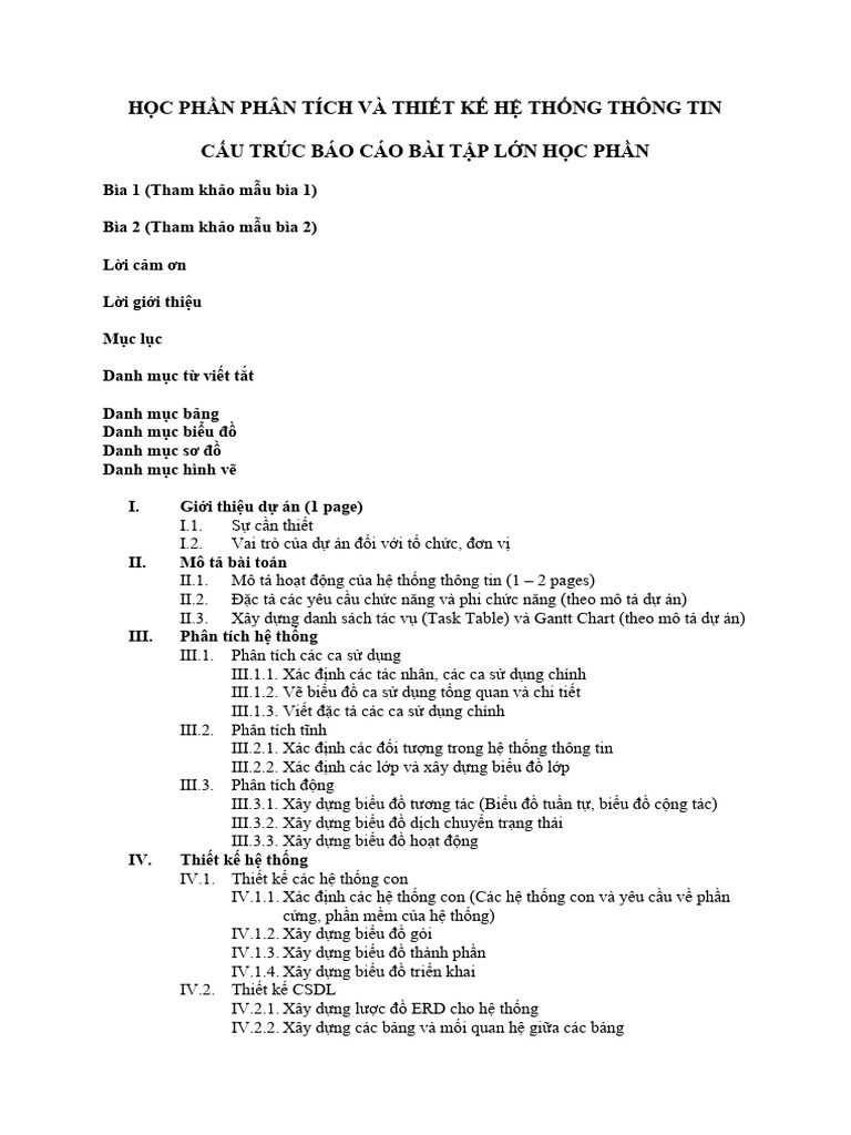 HỌC PHẦN PHÂN TÍCH VÀ THIẾT KẾ HỆ THỐNG THÔNG TIN | PDF